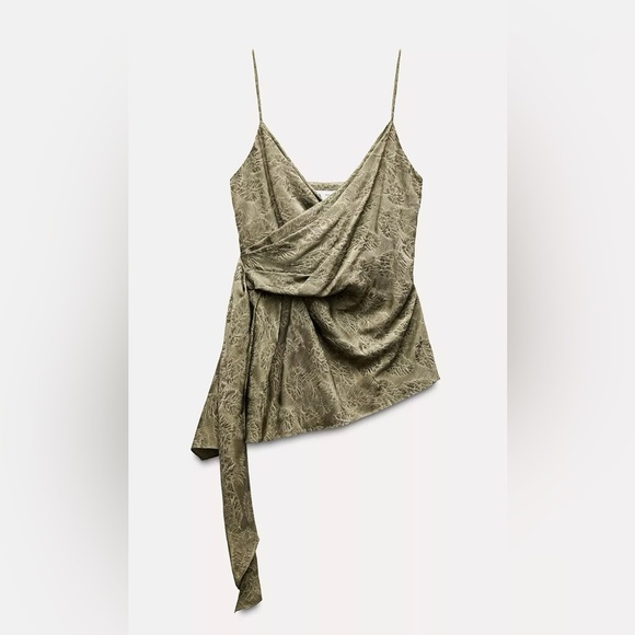 Zara | Tops | Zara Zw Collection Draped Jacquard Top | Poshmark